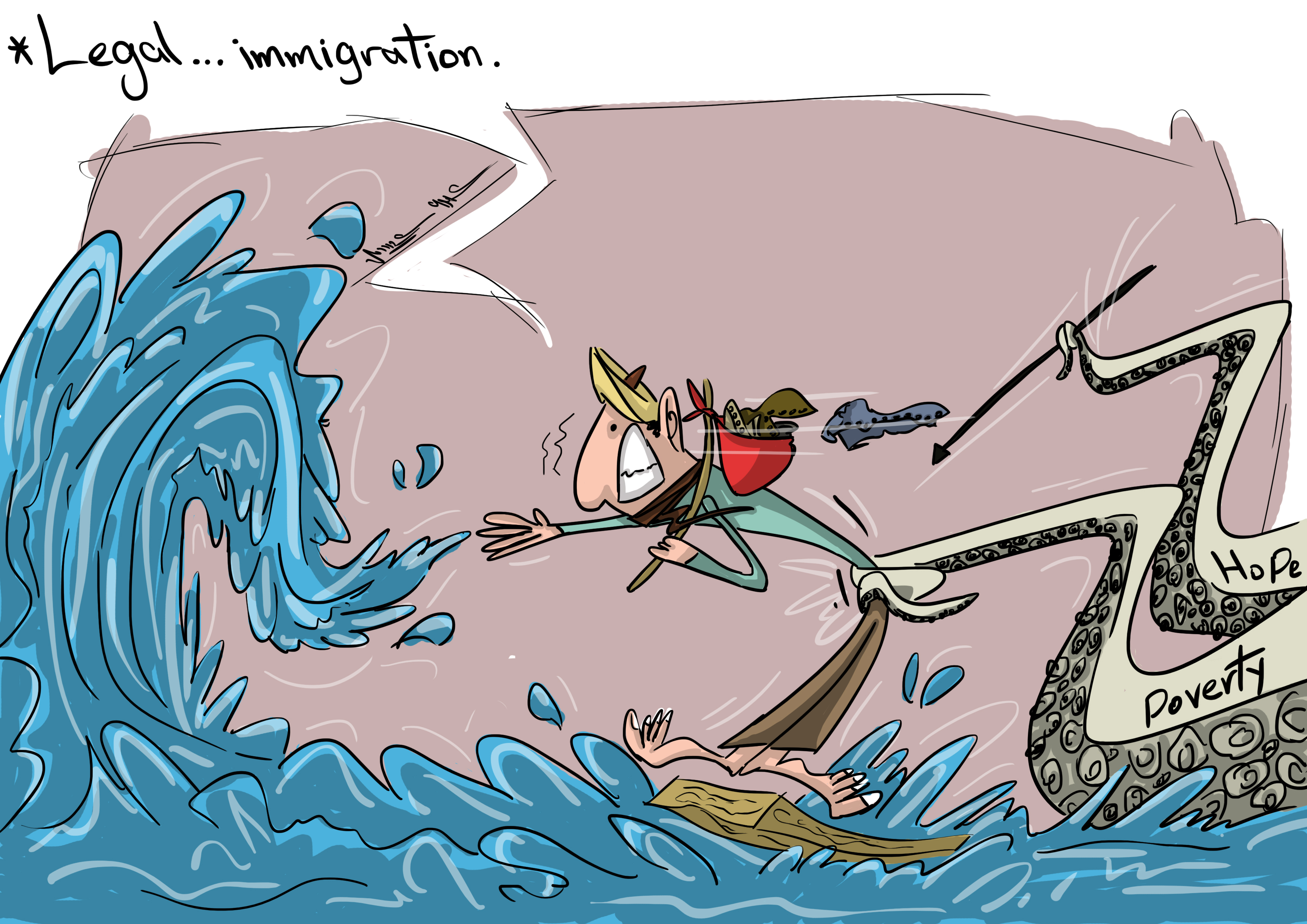 In Cartoon: Stuck between the sea and a hard place - Dailynewsegypt