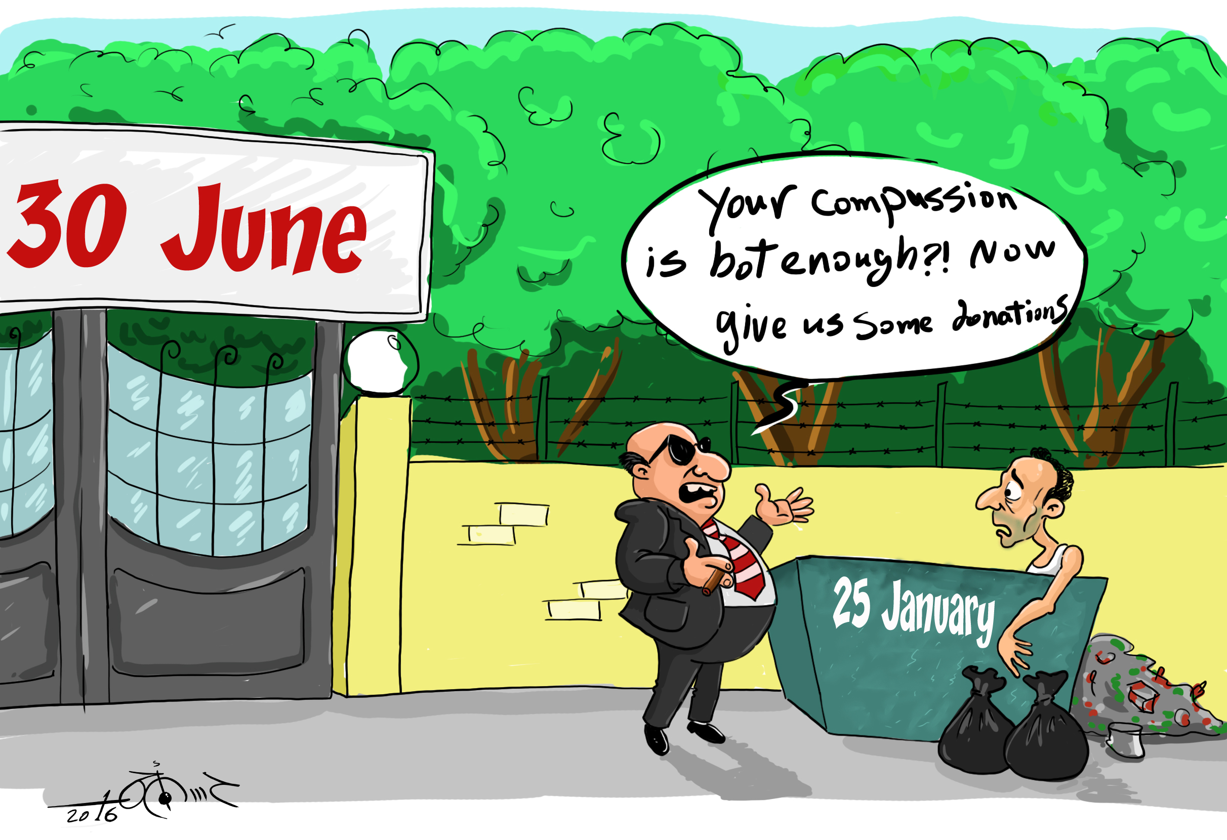 In Cartoon: The difference between 25 January and 30 June - Dailynewsegypt